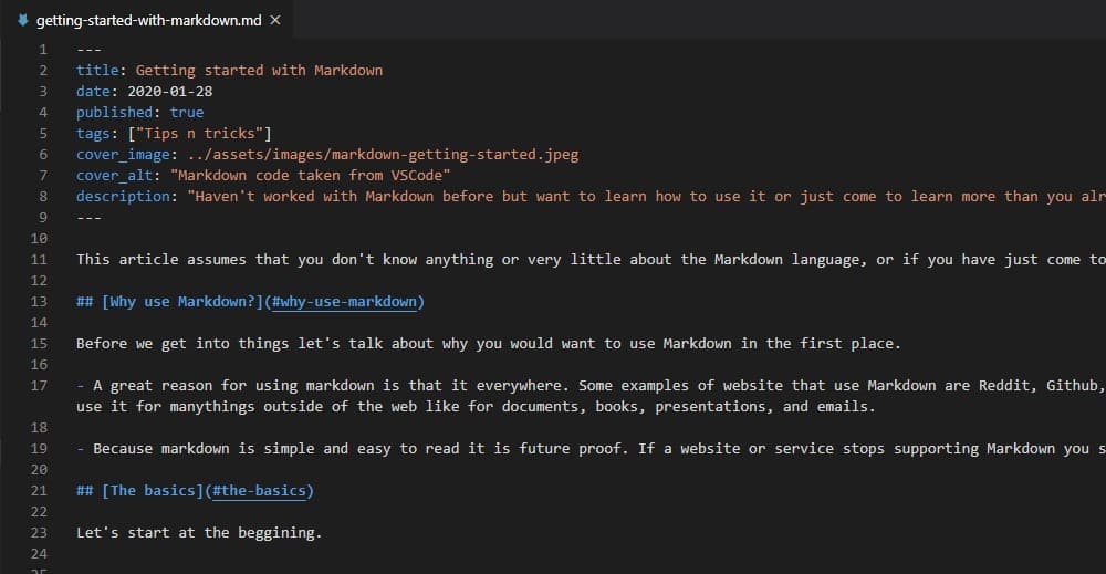 Getting started with Markdown (Cheatsheet)